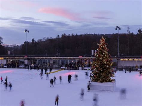 Dolder Open Air Ice Rink Recreation In Zurich Winter Landscape Ice