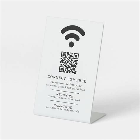 Wifi Network Qr Code Internet Scan To Connect Pedestal Sign Zazzle Artofit