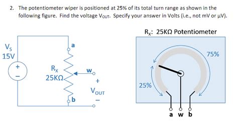 Solved The Potentiometer Wiper Is Positioned At Of Its Chegg Com
