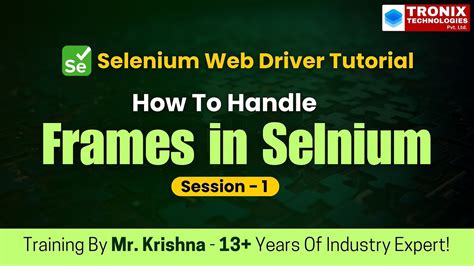 How To Handle Frames In Selenium Session 1 Selenium Telugu Tutorials Youtube
