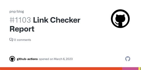 Link Checker Report · Issue 1103 · Pnpblog · Github
