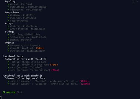 Unable To Pass Quality Assurance And Testing With Chai Run