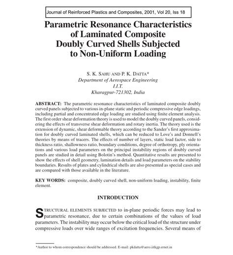 pdf parametric resonance characteristics of laminated composite