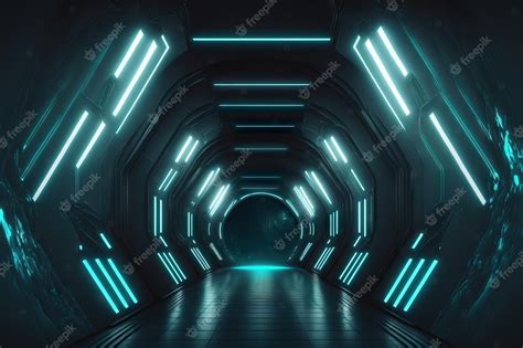 premium photo luminous futuristic sci fi tunnel