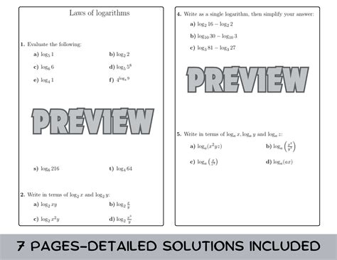 Laws Of Logarithms Worksheet