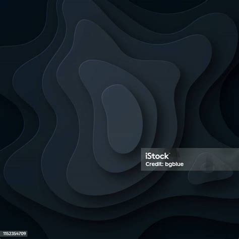 종이 잘라 배경입니다 어두운 추상적 인 물결 모양유행 3d 디자인 3차원 형태에 대한 스톡 벡터 아트 및 기타 이미지 3차원 형태 검은색 곡선 Istock