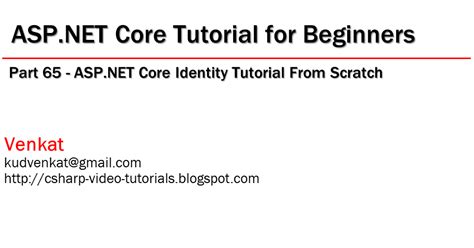 Sql Server Net And C Video Tutorial ASP NET Core Identity Tutorial From Scratch Slides