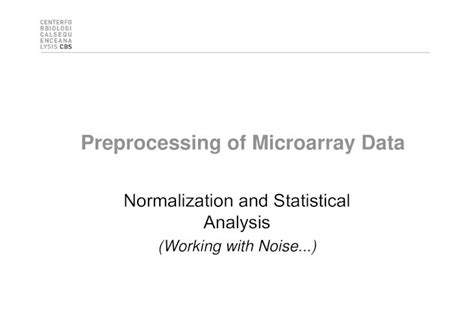 Pdf Normalization And Statistical Analysis Cbs€¦ · Preprocessing Of