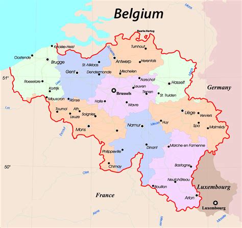 Road Map Of Belgium
