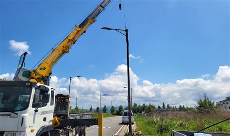 밝고 안전하게 나주시 산업단지 도로 Led가로등 설치