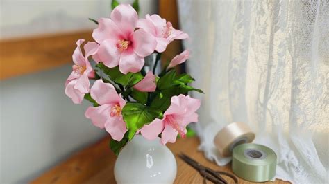 Diy Hibiscus With Mini Sizehow To Make Hibiscus Flower With Satin