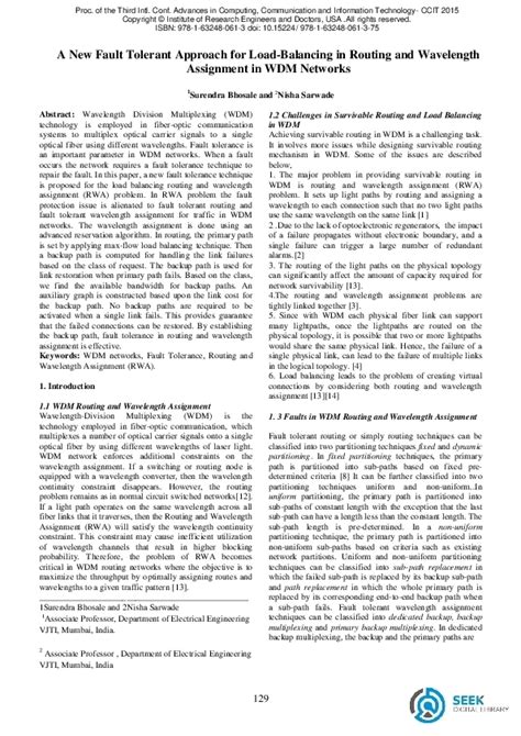 Pdf A New Fault Tolerant Approach For Load Balancing In Routing And