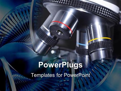 Powerpoint Template Lenses Of Large Microscope With Different