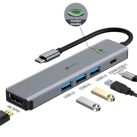Docking Usb Tipo C Leotec Leds Xusb Xusb Tipo C Pd Xhdmi Cinza