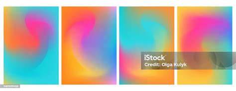 네온 핑크 그린 블루 퍼플 옐로우 그라데이션 메쉬 벡터 삽화가 있는 다채로운 추상적인 배경 동적 컬러 플로우 포스터 배너 웹