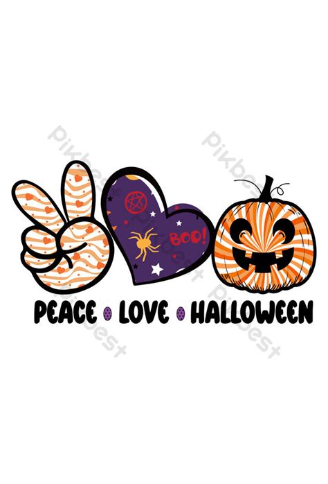 티셔츠와 상품 평화 사랑을 위한 할로윈 타이포그래피 일러스트 Png Png 무료 다운로드 Pikbest