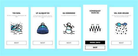 Winter Snow Season Nature Onboarding Icons Set Vector 18992927 Vector Art At Vecteezy