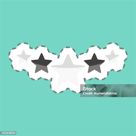 스티커 라인 컷 별 다섯 개 등급 별 기호와 관련이 있습니다 심플한 디자인 편집 가능 간단한 그림입니다 간단한 벡터 아이콘 금