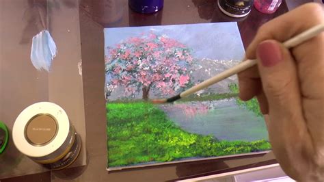 Как написать легкий Весенний пейзаж акрилом Spring Landscape In Acrylic Youtube