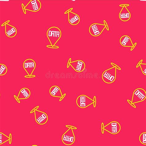 Line Data Analysis Icon Isolated Seamless Pattern On Red Background Business Data Analysis