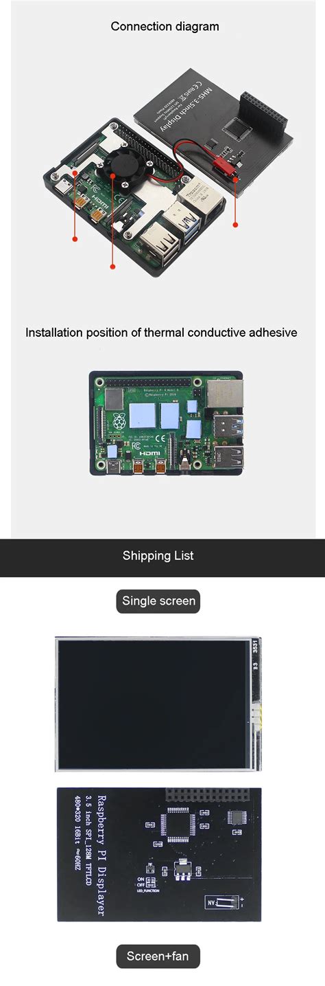 Raspberry Pi 3 5 Inch Mhs Touch Screen 480 320 3 5 Inch Pi Screen 3 5