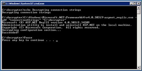 Using Encryption And Decryption On A Net Webconfig Connectionstring