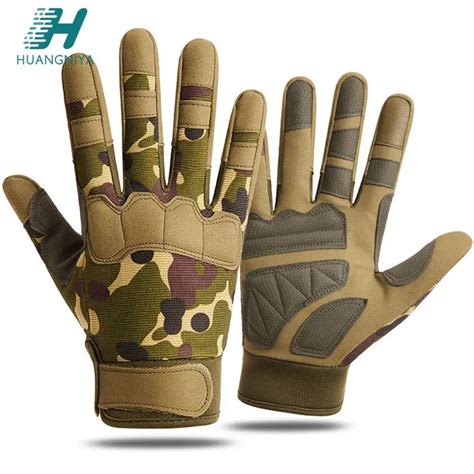 군사 전술 장갑 전체 손가락 터치 스크린 장갑 에어소프트 육군 사이클링 위장 캠핑 전투 하이킹 사냥 장갑 Aliexpress