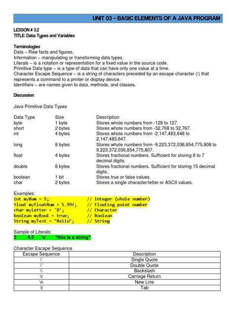 unit 03 data types and variables pdf data type encodings
