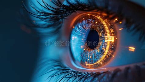 Illustration Futuristic Vision Digital Eye Concept With Ai Data