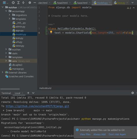 Django Model Db Makemigrations Migrate Django Pinterest