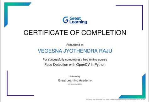 Jyothendra Raju Vegesna On Linkedin Greatlearning Facedetection