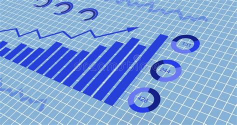 Animation Of Infographic Interface Moving On Blue Grid Background Stock