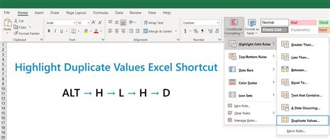 Highlight Duplicate Values In Excel Shortcut Examples