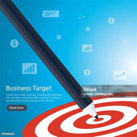 대 지 센터 목표를 가리키는 연필 전략 성취와 성공 평면 디자인 양궁 다트 대상과 화살표 그래프와 달러 아이콘 일러스트와 비즈니스 벡터 개념 0명에 대한 스톡 벡터 아트 및