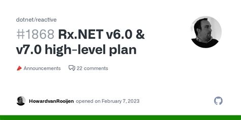 rx v6 0 and v7 0 high level plan · dotnet reactive · discussion 1868