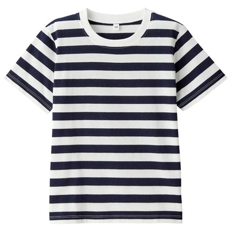 インド綿天竺編みボーダー半袖tシャツ（キッズ）キッズ150・ネイビー 通販 無印良品