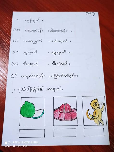 မြန်မာစာ အခန်းတစ်ခုချင်းစီအလိုက် စစ်ဆေးအကဲဖြတ်ထားတာလေးပါ