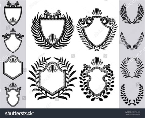 Shield Crest With Wreath Stock Vector Illustration 101736409 Shutterstock
