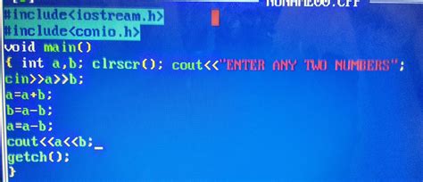 Swapping Two Numbers Using Two Variables