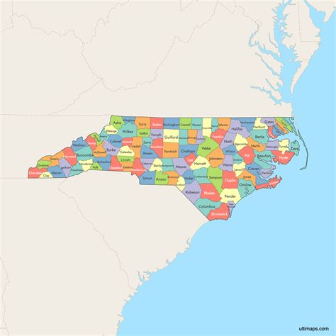 Map Of North Carolina Counties Explore Download And Create Your Own