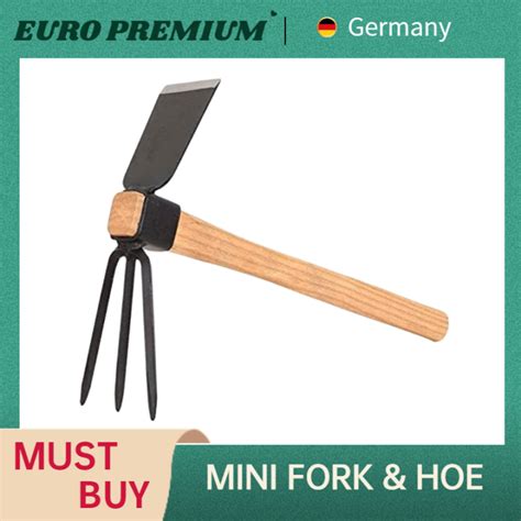 Garden Mini Hoe And Fork With Wooden Handle Kayu Handle Cangkul Mini Dan Fork 木柄迷你锄头 Garden