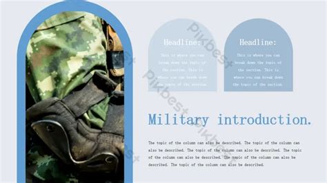Blue Simple Technology Military Introduction PowerPoint PPTX Template