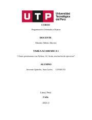 Clases persistentes con Python C Scala resolución de ejercicios docx CURSO Programación