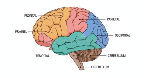 Human Brain Lobe Diagram Labeled Anatomy Of Cerebrum Cerebellum Frontal