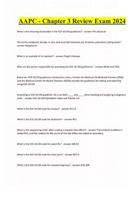 Aapc Chapter 3 Review Exam 2024 Aapc Stuvia Us
