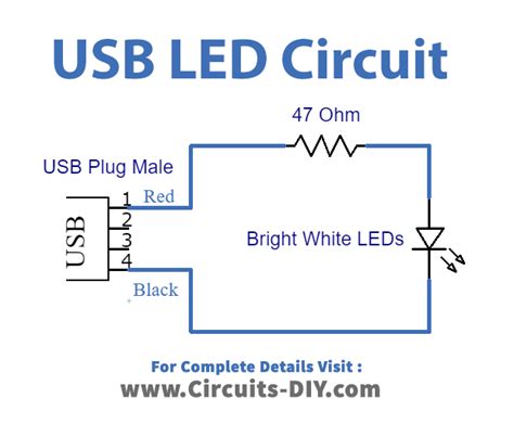 Simple USB Lamp Circuit DIY Electronic Projects Simple USB Lamp Circuit DIY Electronic Projects