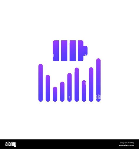 Battery Performance Icon With Graph Vector Stock Vector Image And Art Alamy