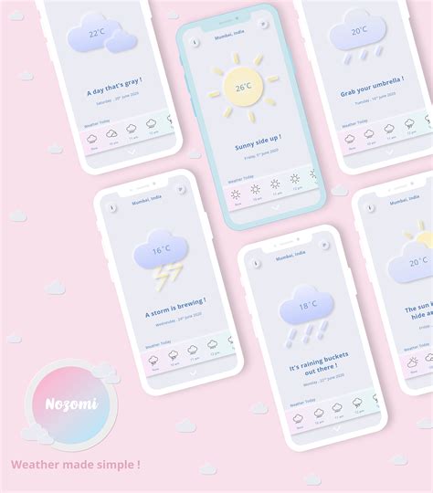 Nozomi Simple Weather App Neumorphism On Behance