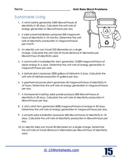 Unit Rate Word Problems Worksheets Worksheets Com