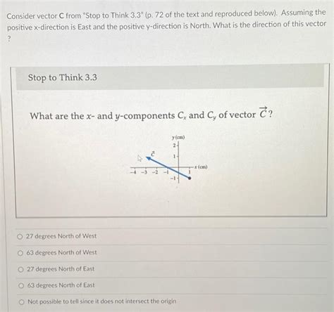 Solved Consider Vector C From Stop To Think 33 P 72 Of